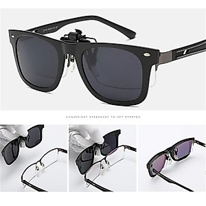 Unisex Clip-on Flip-up Polarized Sunglasses for Prescription Eyeglasses