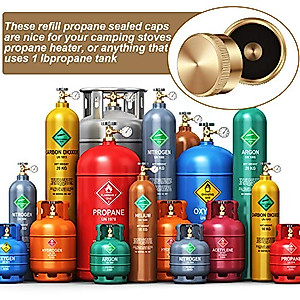 6 Pieces Solid Brass Refill Cap 1 LB Propane Bottle Cap Gas Tank Cylinder Sealed Cap Protect Cap