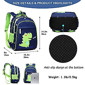 Kids Backpacks Kindergarten Elementary School Bag for Boys Girls Durable Children Travel Bookbag, Dinosaurs