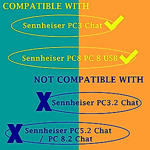 TaiZiChangQin 10 Pairs Foam Ear Pads Ear Cushions Sponge Earpads Replacement Compatible with Sennheiser PC3 Chat / PC8 PC 8 USB Headphone