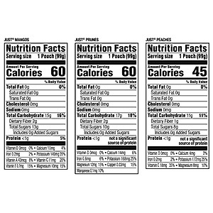 Plum Organics Stage 1 Organic Baby Food - Just Mangos, Just Prunes, and Just Peaches Variety Pack - 3.5 oz Pouch (Pack of 18)