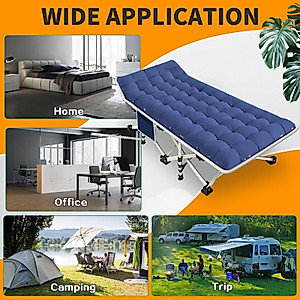 NESDCC Camping Cot with Mattress Comfortable and Sturdy Load up to 450LB Cots for Sleeping Camping Bed Folding Cot with Carry Bag for Home Office Outdoor Vacation