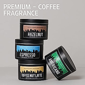 Aronica Coffee Scented Candle - Ideal for Bridal Shower, Baby Shower Hostess Gifts, Soy Candle Gifts for Men & Women, Set of 2, Americano & Espresso, Gift for Man, Father's Day Gift, Man Cave Candle