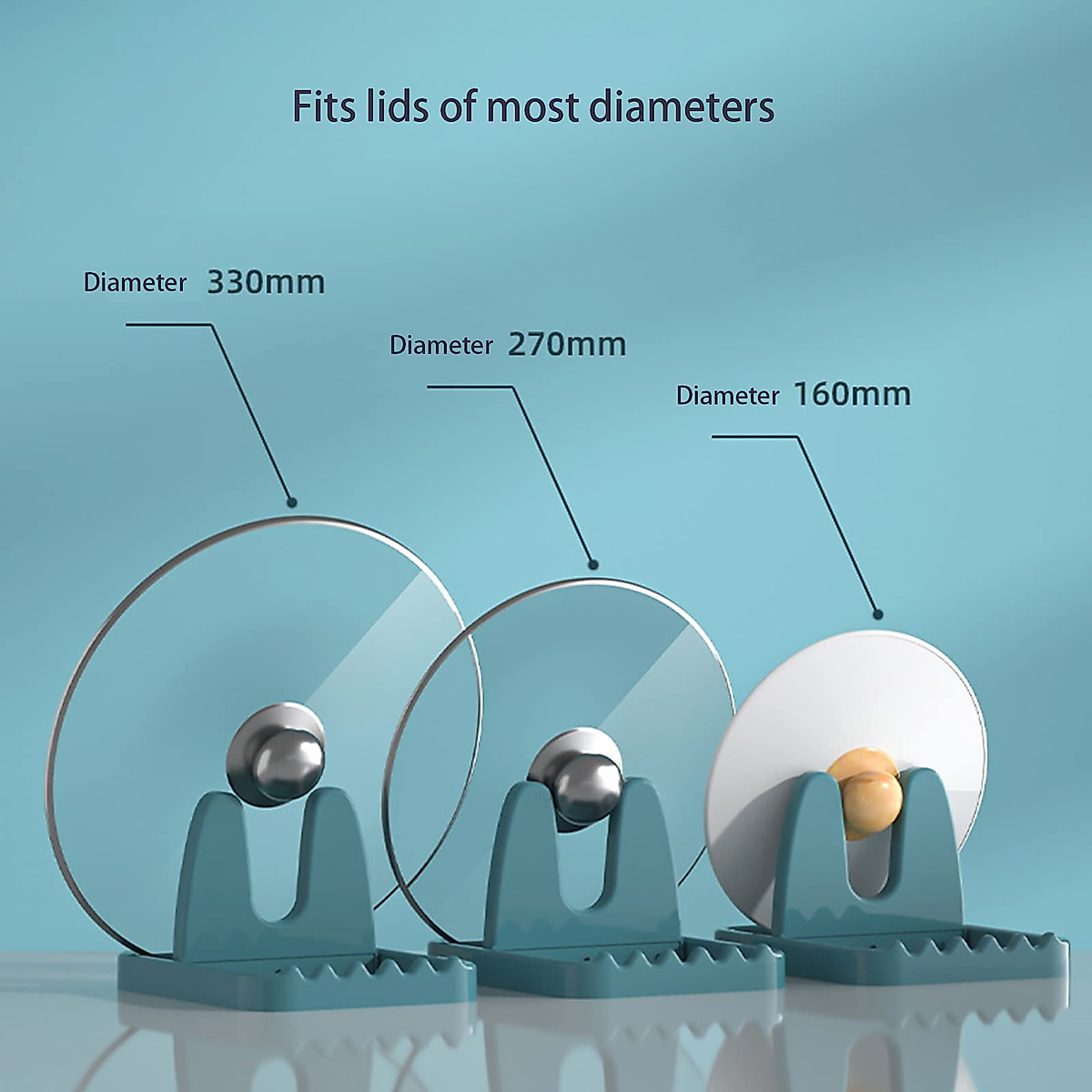 LK-LX Foldable Lid Rack Multifunctional Kitchen Spatula Soup Spoon Stove Countertop Shelf Pot Lid Storage Shelf, Yellow