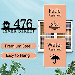 MINYASUN Custom House Number Sign - Personalized Metal Address Sign - House Number for Outdoor - Address Number Plaque - Home Numbers - Housewarming Gift