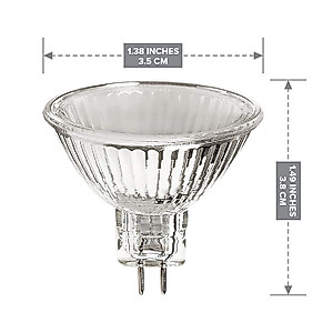 MR11 Halogen Spot Light Bulb Down Reflector Lamp 5W 12V 2 Prong Stove Hood Range Lighting High CRI Warm White 5 Watt GU4 Dimmable Replacement Fiber Optic BAB C Bright Kitchen 45° Beam I 11⁄8 inches