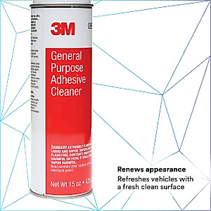 3M General Purpose Adhesive Cleaner, 08987, Removes Adhesive Residue, Gentle On Paint/Vinyl/Fabric, 15 fl oz