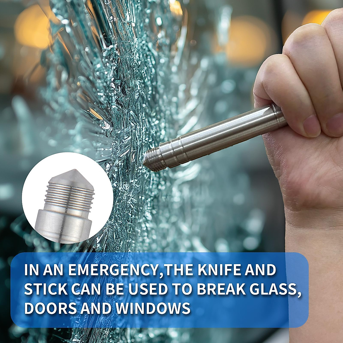 Four Seasons Stainless Steel Knife, All Steel Solid Handle for Home Use, Outdoor Camping, Fishing Knife EDC Multi-tool with Glass Breaker - 13.5in