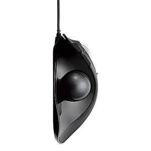 ELECOM EX-G Trackball Mouse, Wired, Thumb Control, Ergonomic Design, Functional 4-Buttons with Smooth Tracking, 32mm Gray Ball, Windows11, macOS (M-XT2URBK)