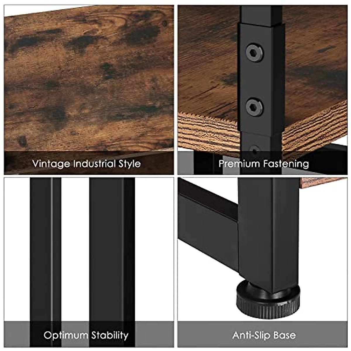 5 Tier Shelf Organizer, Open Display Storage Bookshelf Corner Plant Flower Stand for Home Office, Rustic Brown