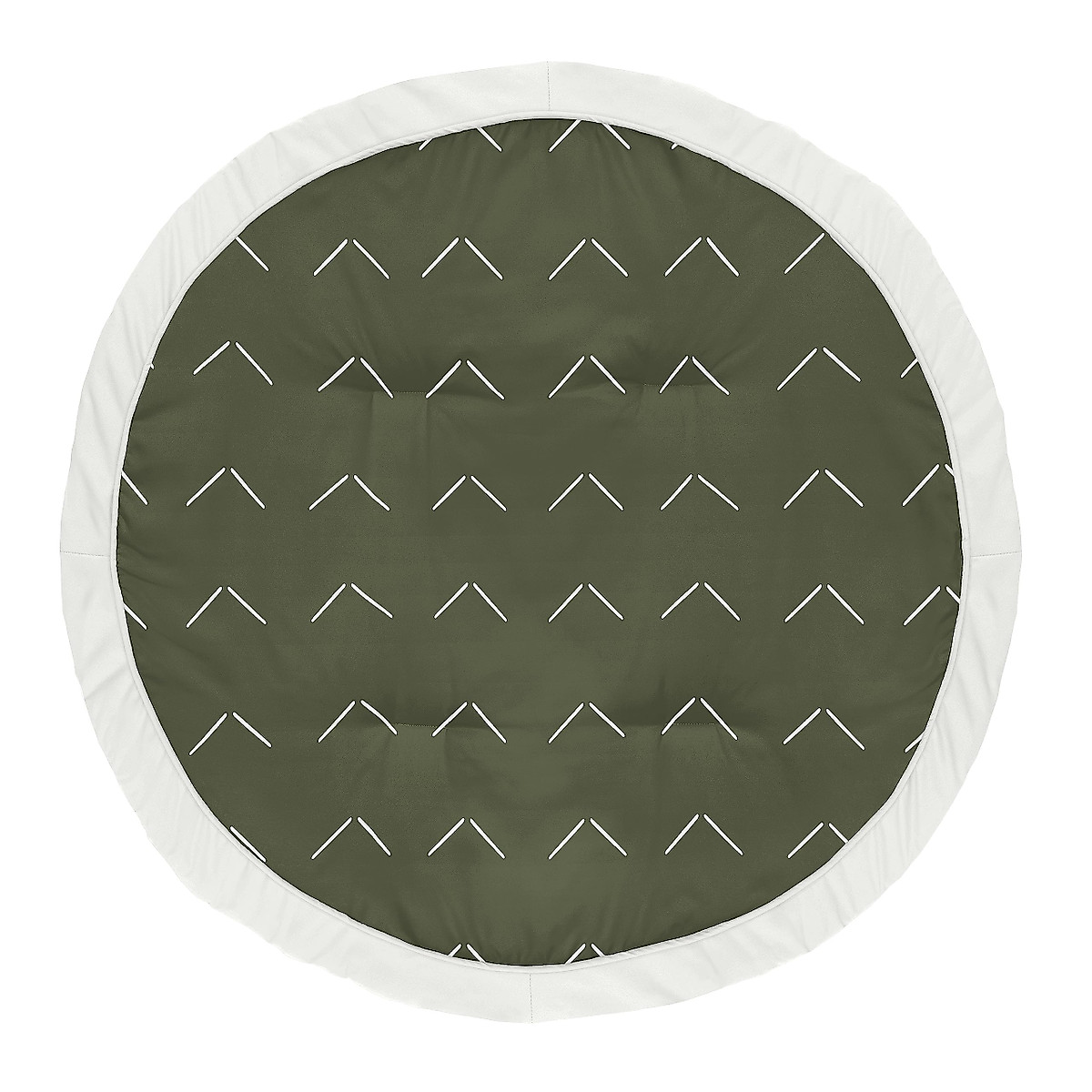 Sweet Jojo Designs Dark Green Boho Arrow Boy Girl Baby Play Mat Tummy Time Activity Infant Playmat Playpen Tent Teepee Floor Hunter Sage Modern Bohemian Gender Neutral Shabby Chic Designer Ivory Arrow