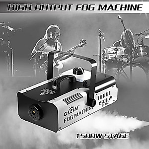 Fog Machine 1500 Watt with 2 Sets of Controllers, Professional Stage Smoke Machine for DJ Halloween Parties Wedding Christmas