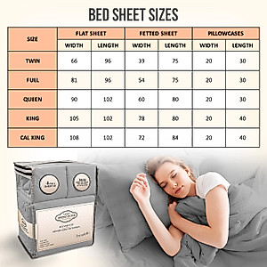 Abeero Home Full Size Bed Sheets Cooling - Luxury Hotel Sheet Set - Soft Sheet with Elastic Corner Strap - Deep Pocket Microfiber Bedsheet - Bedding Sheet & Pillowcases -4 PC (Full Size, Light Gray)