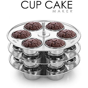 KERAM Stainless Steel Bakeware Set for Muffins-Pan/Puddings/Yogurt/Egg-Poaching/Cupcakes/Mini-Flans/egg-tart/Custard-pans/cookware-sets - 6/8 QT Instant-insta-Pot in Pot Multipurpose use unique gift