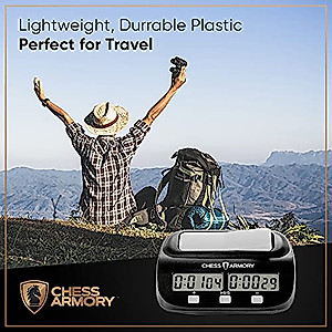 Chess Armory Digital Chess Clock - Portable Timer with Tournament and Bonus Time Features