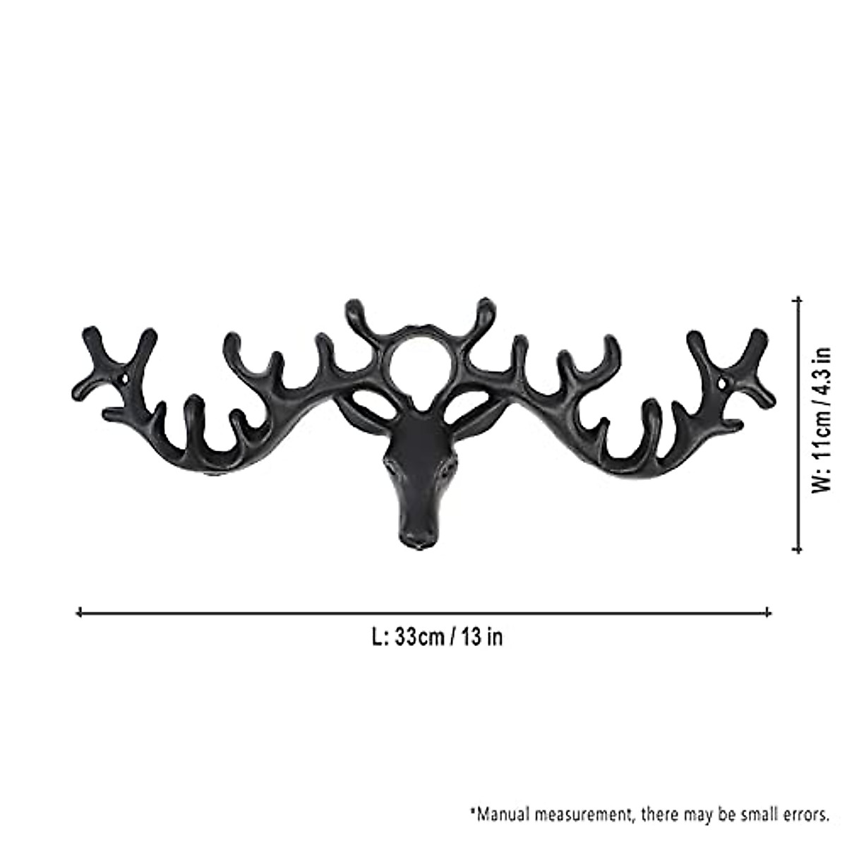 30GO Rustic Antler Key Hooks with Screws, Heavy Duty Coat Hooks for Wall, Decorative Towel Hooks, Large Cast Iron Hooks for Home Decor, Bathroom, Entryway