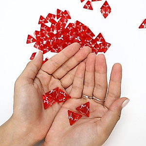 60PCS Red Four Sided D4 Dice for D&D TRPG Cup Games, Multi Gem Polyhedral Triangular Mini Acrylic Dice Set Suitable for Board Table RPG Gaming Theme Parties Gatherings Bar Gift for Friends Family