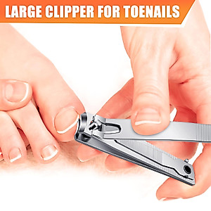 Finger Nail Clippers Adult - DRMODE 8 Pack Nail Clippers Bulk for Men Women Sharp Stainless Steel Travel Mini Toenail Clippers and Fingernail Clipper Set Curved Cutter Trimmer with Nail Cleaner/File