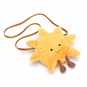 Jellycat Amuseable Sun Plush Bag Crossbody Purse with Zip Top Gifts for Kids Girls Tweens and Teens