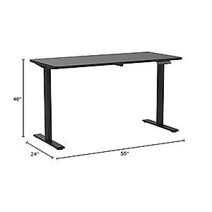 FLEXISPOT Electric Standing Desk 55 x 24 Inch Adjustable Height Desk Home Office Computer Workstation Sit Stand Desk, Black Top + Black Frame
