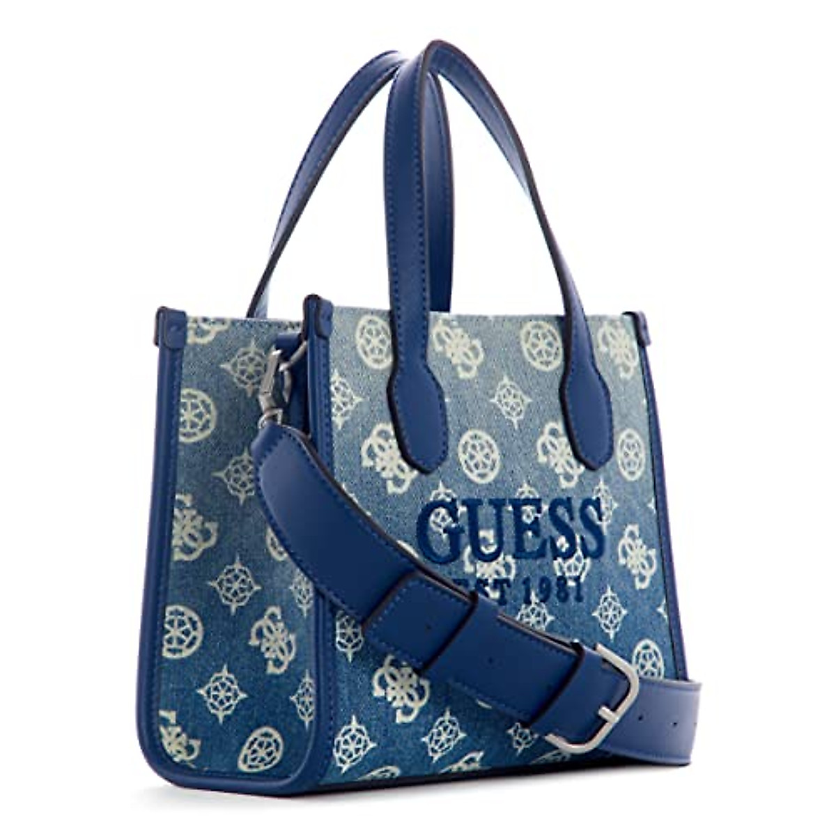 GUESS Silvana 3 Compartment Mini Tote, Denim Ombre Logo