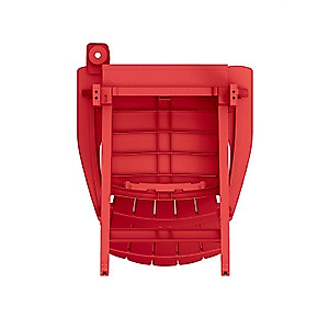 Keter Outdoor Patio Garden Deck Furniture Resin Adirondack Chair with Built-in Cup Holder (Red)