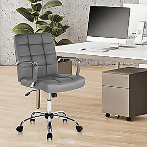 EdgeMod Manchester Office Chair in Vegan Leather, Grey