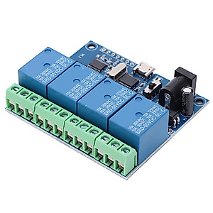 RANNYY USB Relay Module,DC5V 4 Channel Relay Module USB Computer Control Relay Switch High Performance Chip LCUS-4