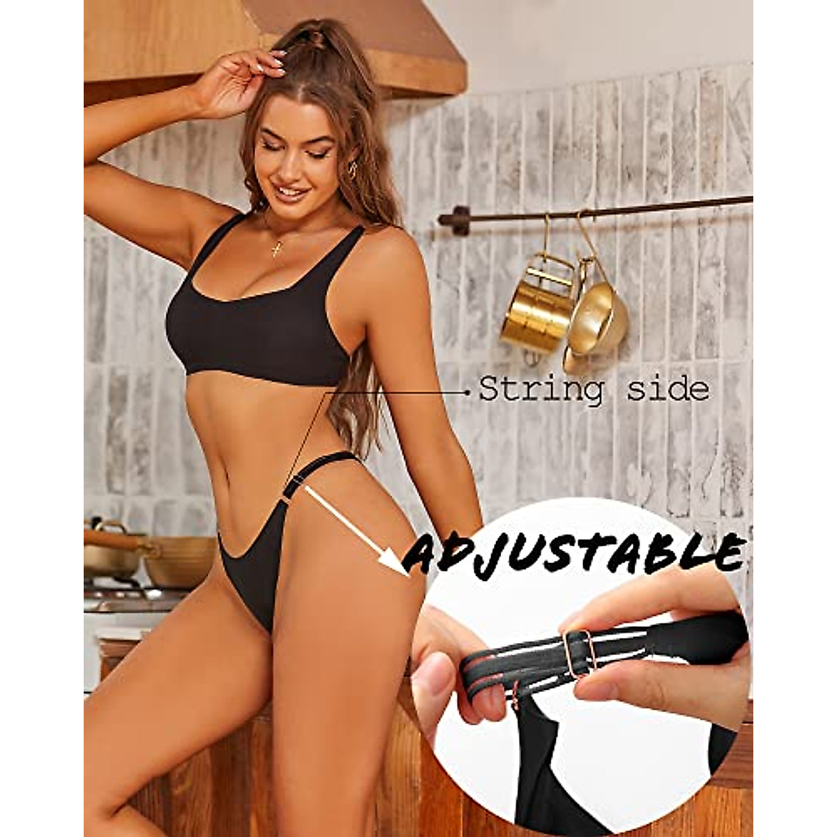 ROSYCORAL Womens Seamless Underwear Adjustable Undies No Show Hipster Bikini Panties Sexy Cheeky 6 Pack S-XL (S)