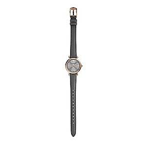Fossil Women's Carlie Mini Quartz Stainless Steel and Eco Leather Watch, Color: Rose Gold, Grey (Model: ES5068)