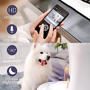 SKYMEE 12L WiFi Pet Feeder Automatic Food Dispenser for Cats & Dogs - 1080P Full HD Pet Camera Treat Dispenser with Night Vision and 2-Way Audio, Wi-Fi Enabled App for iPhone and Android