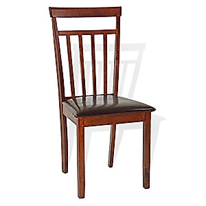 Wickerix Dining Set of 4 Dining Kitchen Side Warm Chairs with Padded Seat Contemporary Style Solid Wood in Dark Walnut Finish