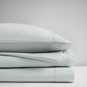 Beautyrest Cotton Sheet Set Cozy Print 100% Cotton Flannel Sheets Warm & Fuzzy Bedding Set, Oversized Sheets, Deep Pocket Fits Up to 16" Mattress Cal King Bed Sheets Cal King Seafoam 4 Piece