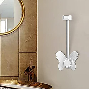 Menolana Wall Mount Hair Dryer Holder, Bathroom Bendable Rod Hairdryer Stand No, Butterfly White