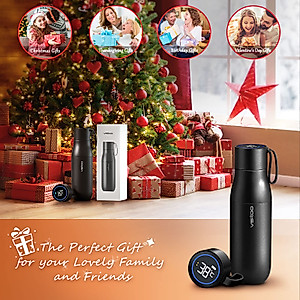 VSITOO Triple Insulated Water Bottle with Carry Handle - 15 oz Insulated Stainless-Steel Rechargeable Water Bottle with Water Quality Detection, Keep Drink Hot/Cold, BPA Free,Perfect for Travel or Gym