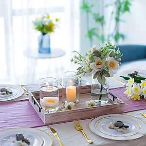 Hewory Glass Cylinder Vases Set of 6, Hurricane Candle Holders for Pillar or Floating Candles, Tall Clear Vase for Centerpieces, Round Vases for Wedding Anniversary Events Home Table Decor, 5.9in