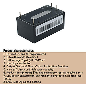 KOOBOOK 2Pcs HLK-PM03 Intelligent Household Switch AC-DC 220V to 3.3V Step Down Buck Isolated Power Supply Module