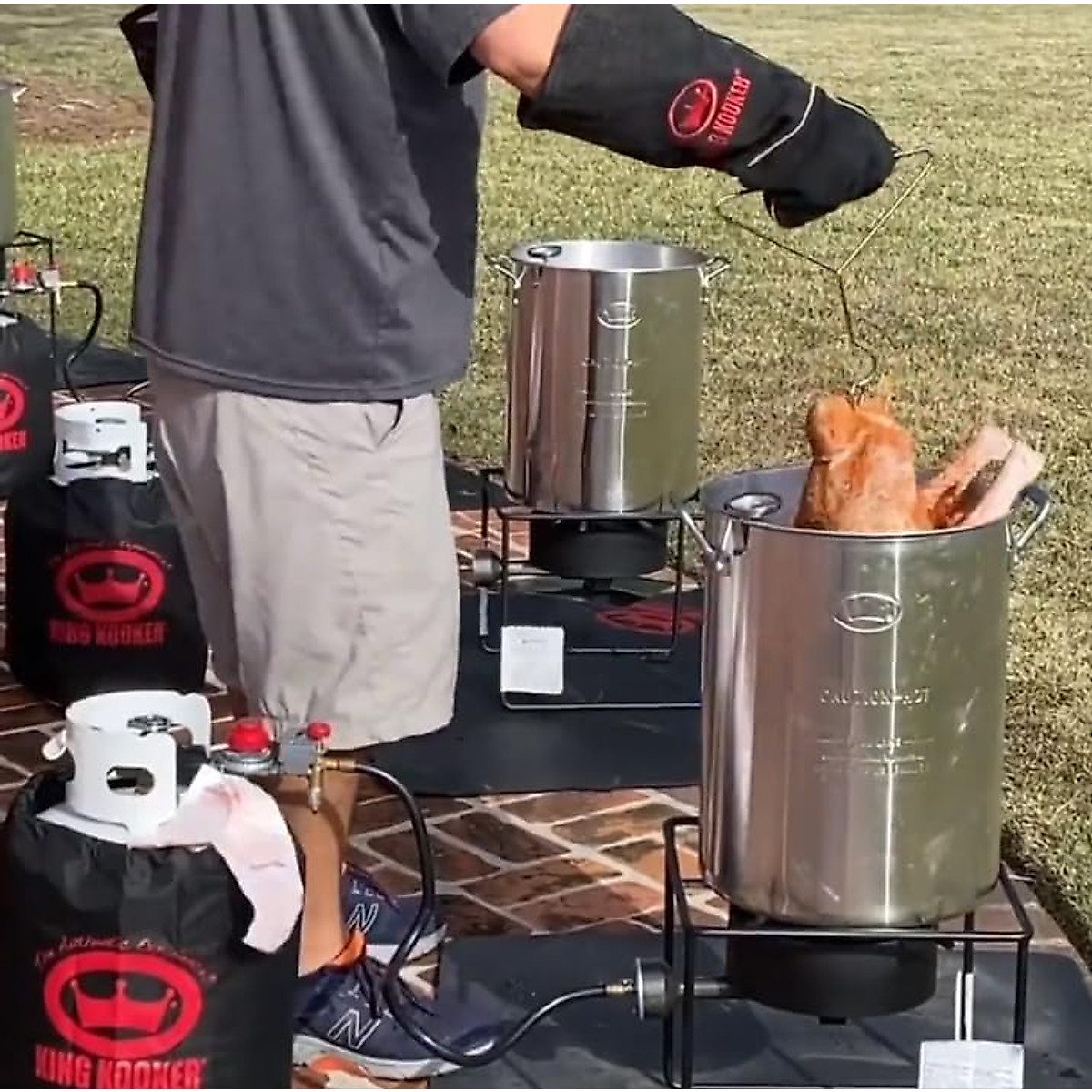 King Kooker Turkey Fryer Outdoor Deep Frying & Boiling Package Silver Extra Large