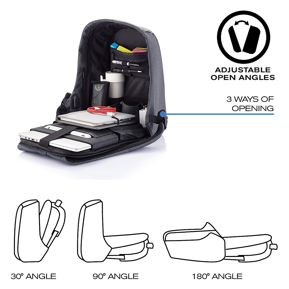 XDDesign Bobby Compact Print Anti-Theft Laptop USB Backpack Zebra (Unisex Bag)