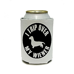 I TRIP OVER MY WIENER DACHSHUND Can Cooler - Drink Insulator - Beverage Insulated Holder