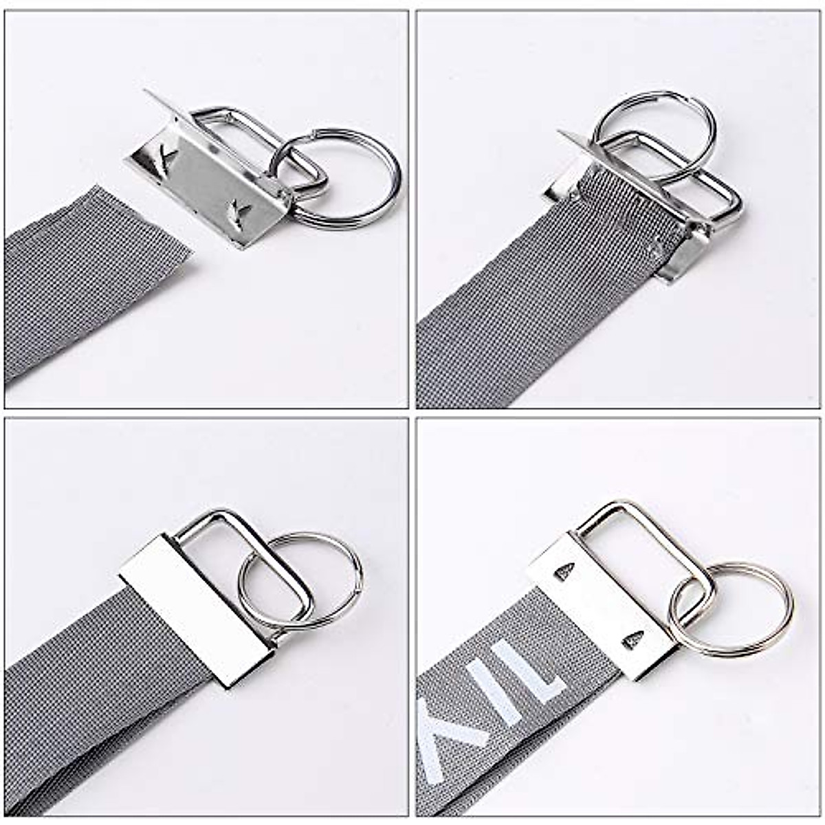 HRLORKC 50 Sets Key Fob Hardware Key Fob Keychain Wristlet with Split Ring 0.8 Inch