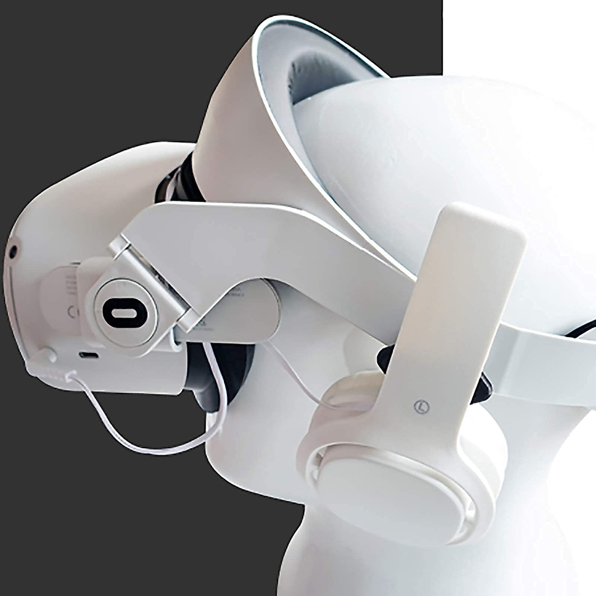 HUAYUWA Virtual Reality Relieve Pressure Head Strap with Headphones Headset Fit for Oculus Quest 2 VR Glasses Accessories