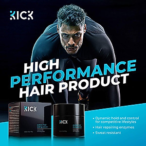 Kick Hair Cream for Men Medium Hold Forming Cream - Award Winning Mens Hair Products - Non Greasy Hair Styling Cream with Argan and Coconut Oil to Restore Dry, Damaged Hair - 2 Oz