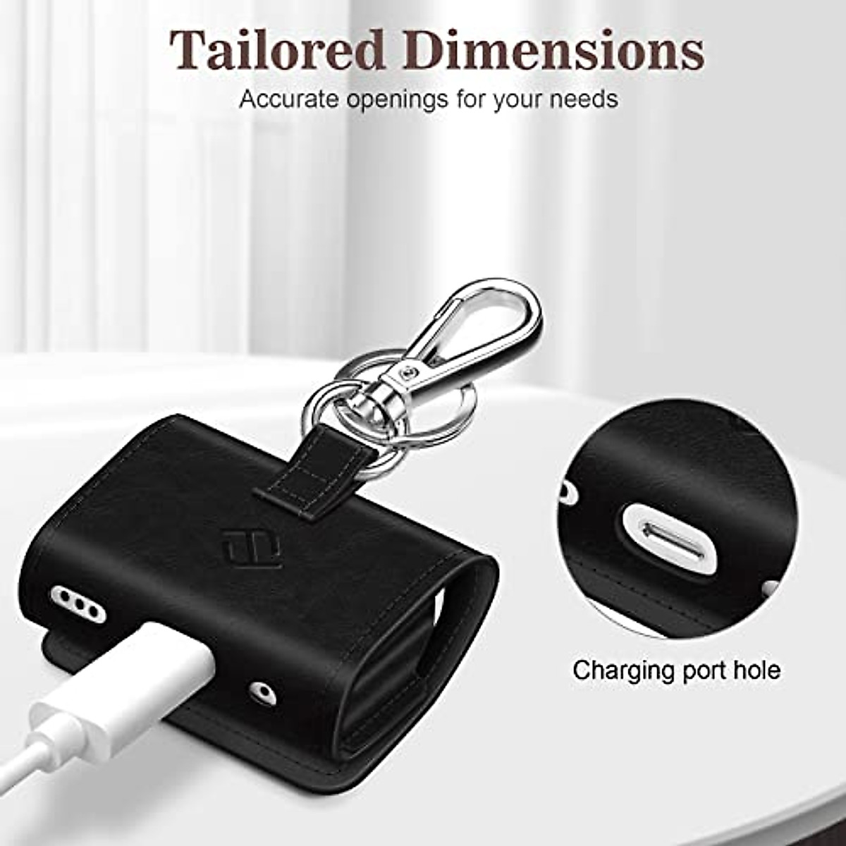 Fintie Case for AirPods Pro 2nd Generation (2022) / AirPods Pro (2019), Premium PU Leather Magnet Closure Protective Portable Cover with Metal Clasp and Keychain, Black