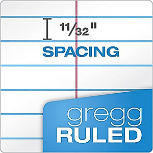 TOPS Spiral Steno Books 8 Pack, 6" x 9", Gregg Rule White Paper, Assorted Covers, 80 Sheets per Book/8 Books per Pack, Red, Black, Blue, Green (80219)