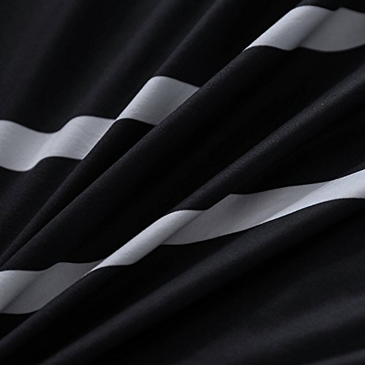 Chesterch Prevoster Microfiber Duvet Cover Set Black White Bedding Zebra Pattern,3 Piece,Stripe Comforter Cover and 2 Pillowcases,Full Queen Size