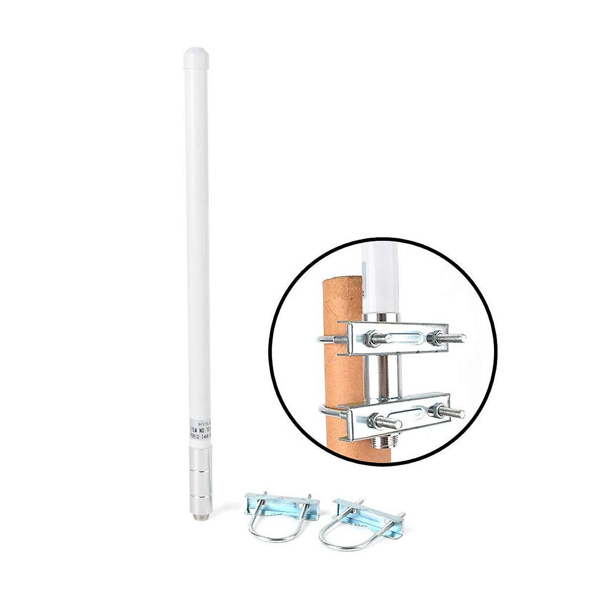 HYS TC-40UV Dual Band VHF UHF 2meter 70cm 144/430Mhz 2.5dBi 100W 15.7inch Fiberglass Outdoor Base Antenna with SO239 (UHF Female) Connector For ICOM Yaesu Midland Motorola Mobile Ham Radio Transceiver