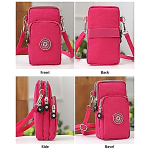 Sports Crossbody Cell Phone Purse Shoulder Wallet Case Armband Bag for iPhone 11 12 13 Pro Max 14 Plus SE XR XS X (Black)