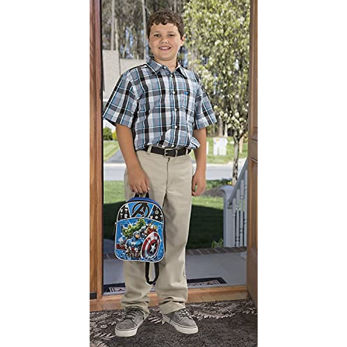 Marvel Boys' Avengers Mini Backpack, BLUE/BLACK, 11" X 9" X 2.75"