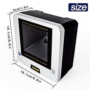 2D QR Barcode Scanner,Symcode Omnidirectional Hands-Free Automatic Barcode Reader Able to Read PDF417 on ID Card,Driver's License,Passport